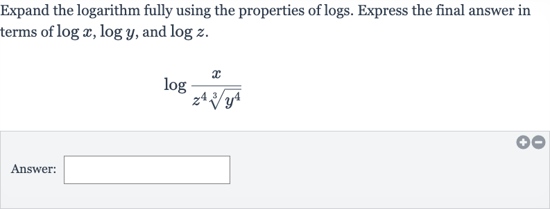 (Solved)-Expand the logarithm fully using the properties of logs. Exp